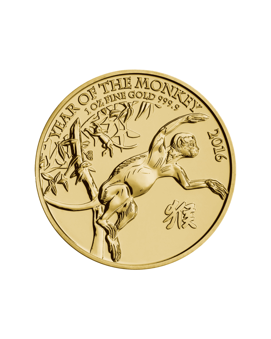 UK 1oz Gold Lunar Monkey Coin